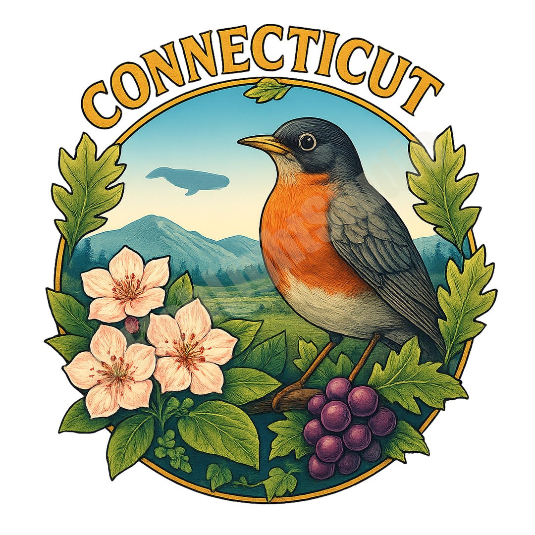 Connecticut State Emblem PNG: Vintage Circle Logo (digital Download) - Etsy