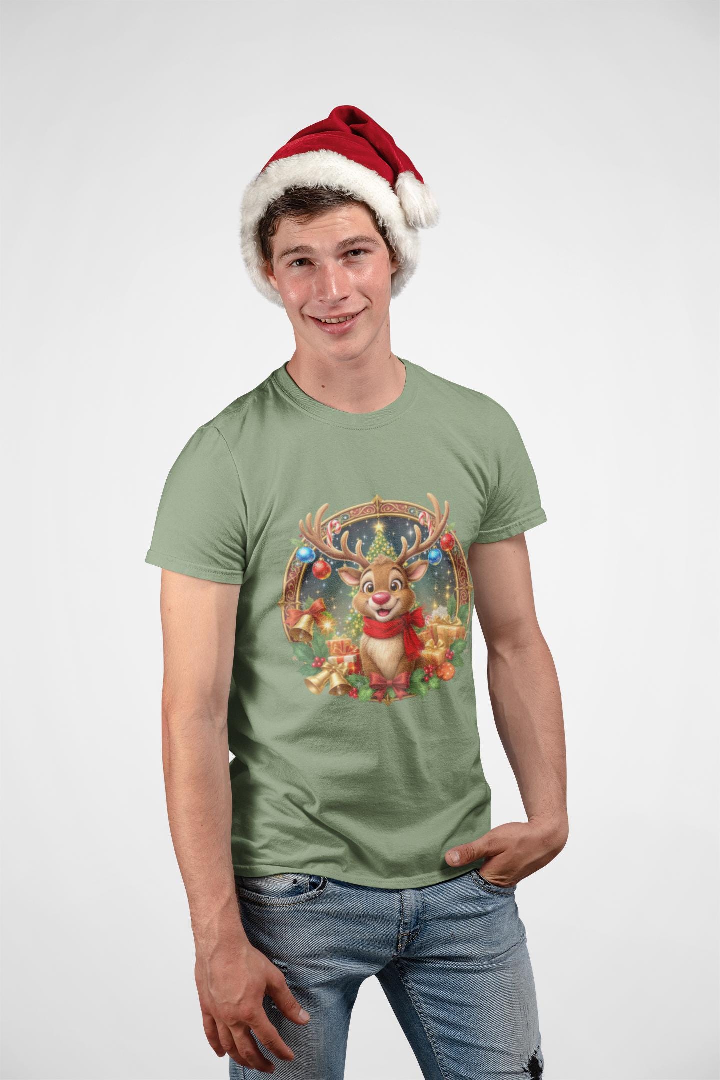Adorable Christmas Reindeer Emblem PNG - Transparent Holiday Design for ...