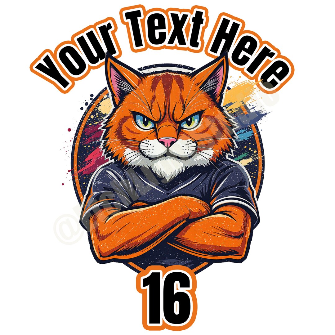 Editable Iron Cats Custom Jersey PSD Template for Sublimation & DTF ...