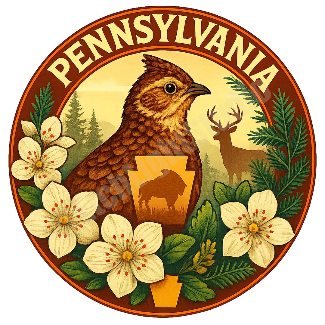 Pennsylvania State Emblem PNG: Vintage Circle Logo (digital Download - Etsy