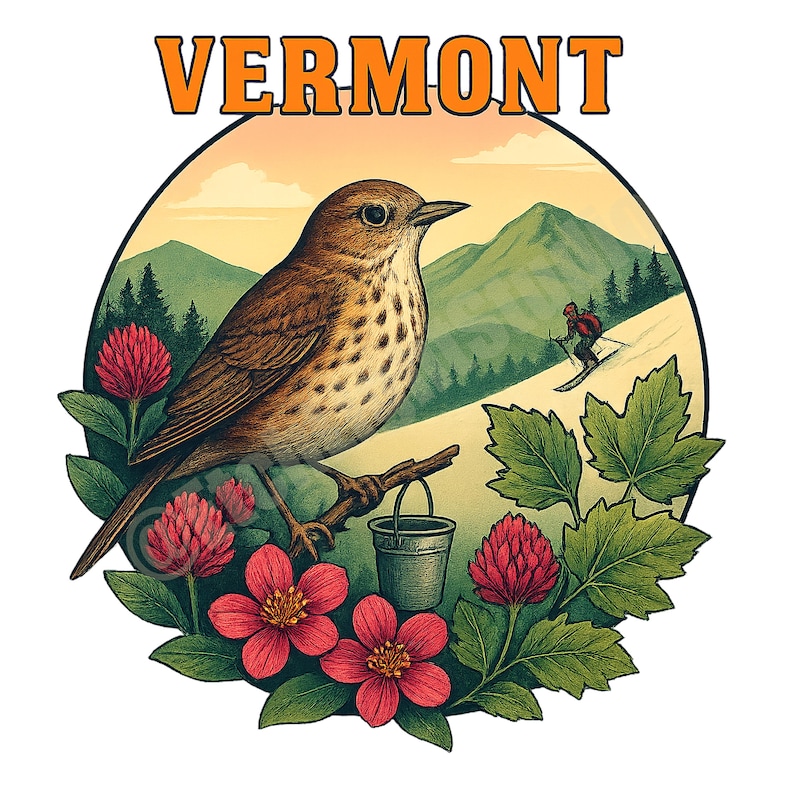 Vermont State Emblem PNG: Vintage Circle Logo (digital Download) - Etsy