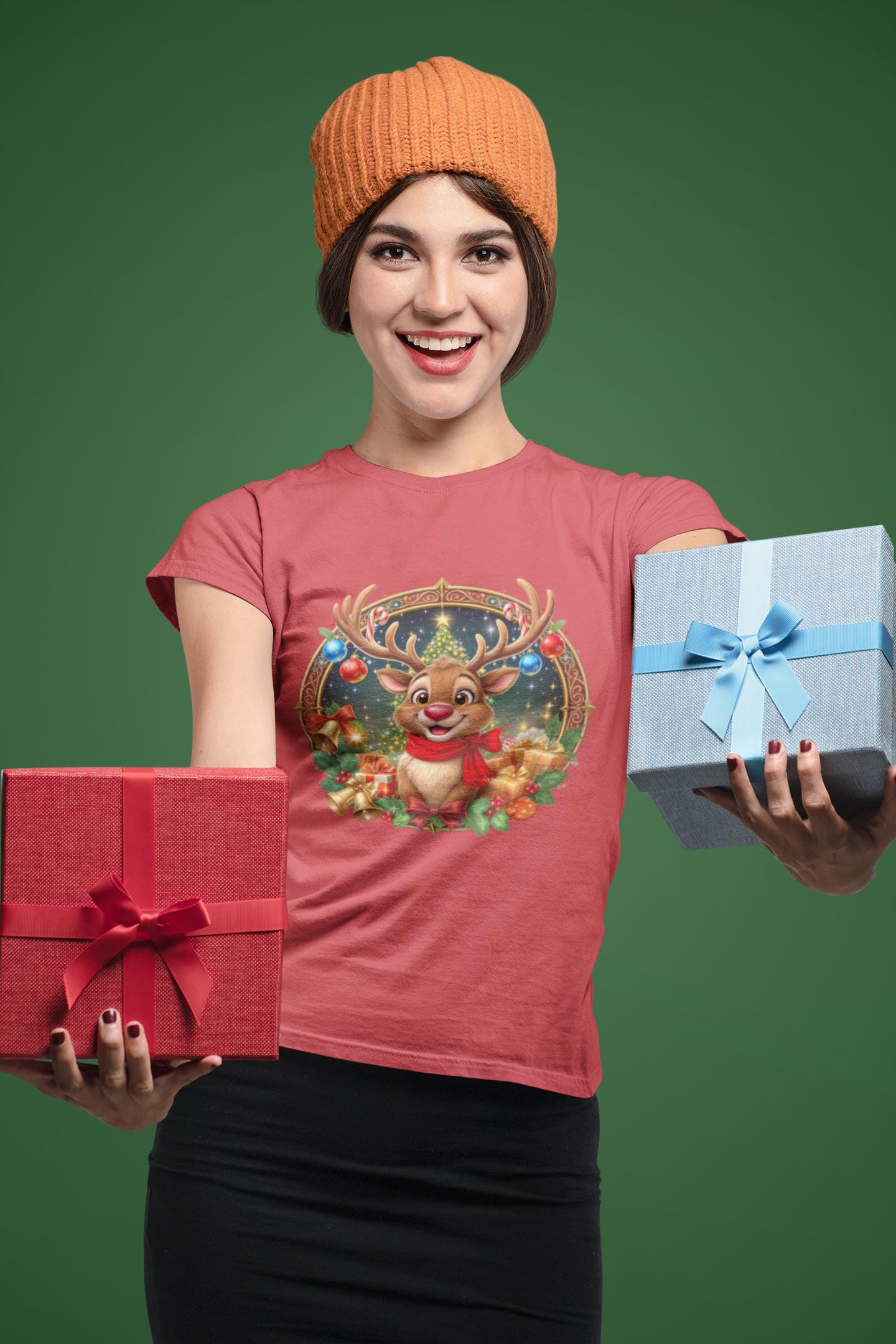 Adorable Christmas Reindeer Emblem PNG - Transparent Holiday Design for ...