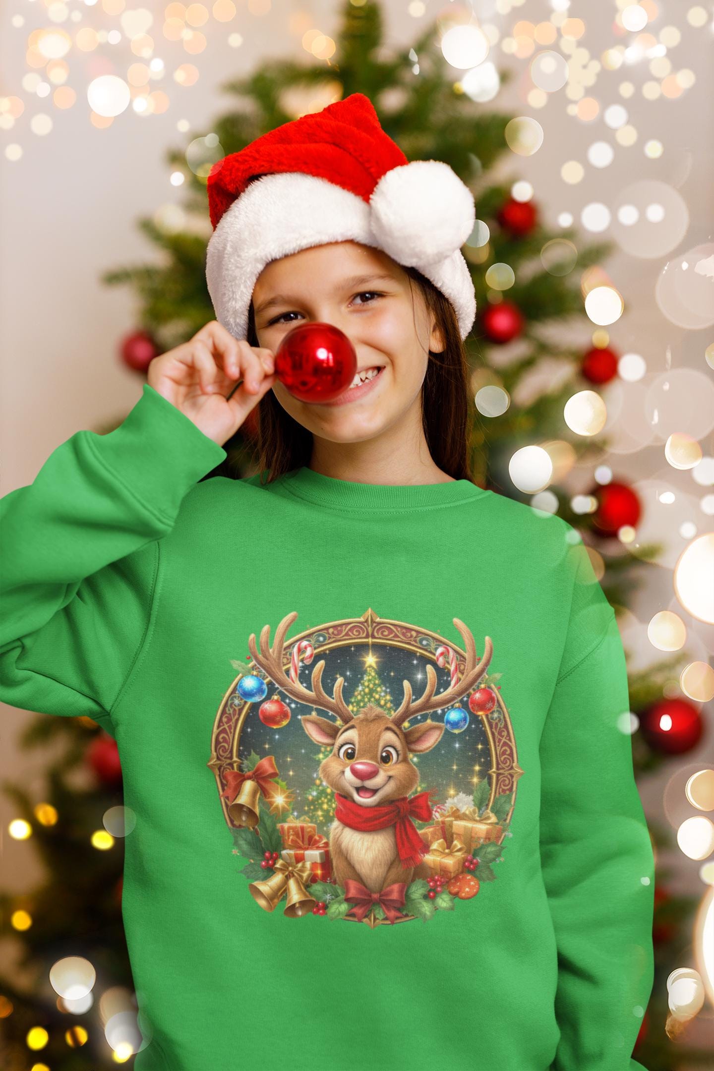 Adorable Christmas Reindeer Emblem PNG - Transparent Holiday Design for ...