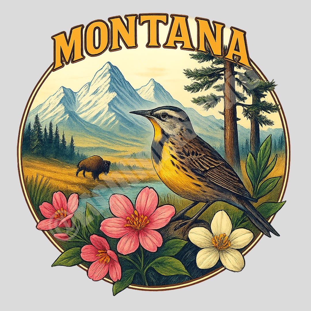 Montana State Emblem PNG: Vintage Circle Logo (digital Download) - Etsy