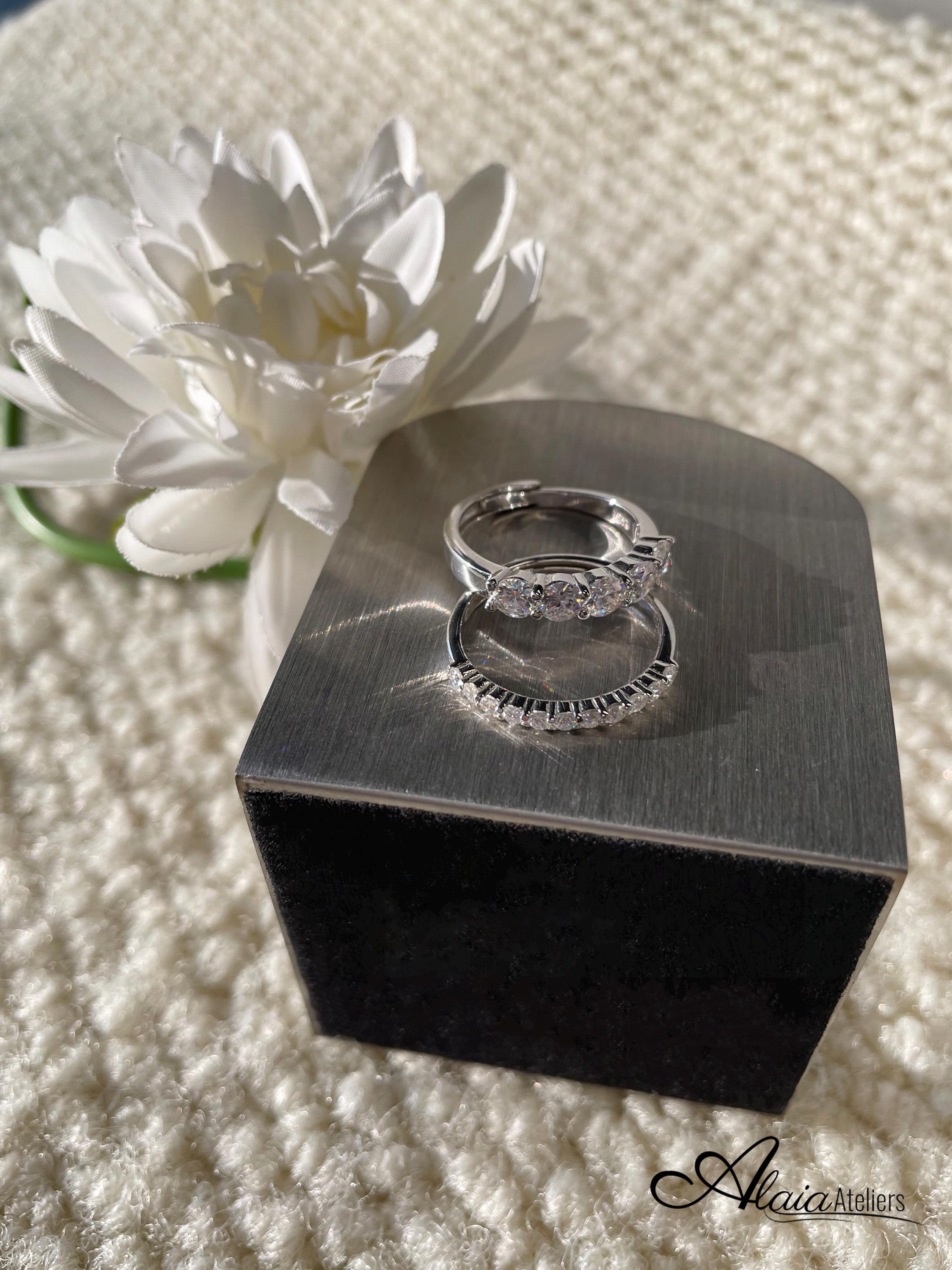 Adjustable Moissanite Engagement Ring 2CT Solitaire Prong Setting 18K ...