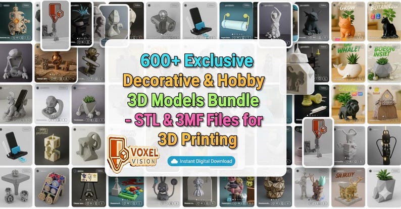 600+ Exclusive Decorative and Hobby 3D Models Bundle - STL & 3MF Files ...