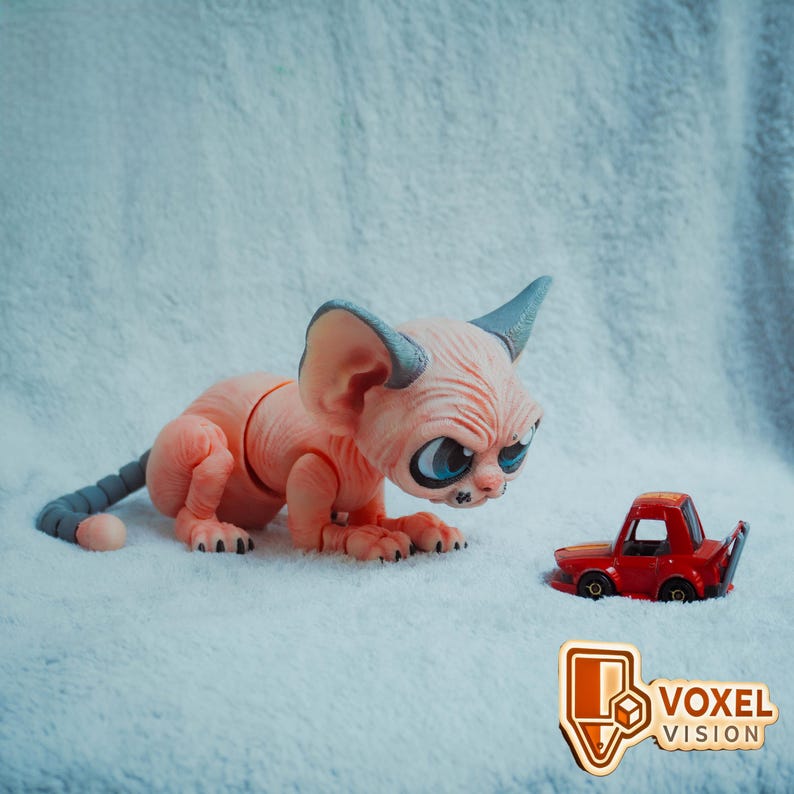 Articulated 3D Printable Sphynx Figure: Flexible STL Model - Etsy
