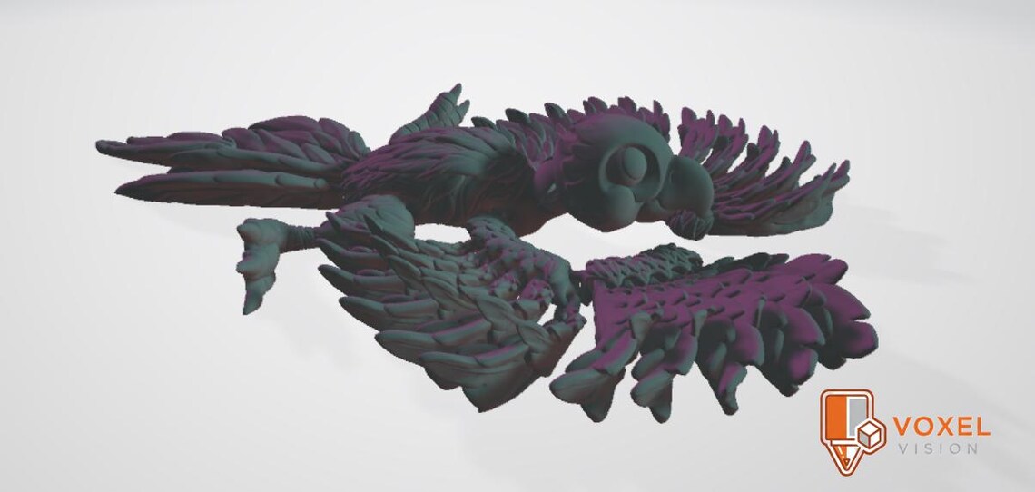 Articulated 3D Printable Macaw Figure: Flexible STL Model - Etsy
