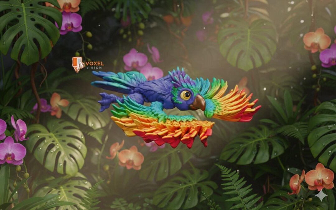 Articulated 3D Printable Macaw Figure: Flexible STL Model - Etsy