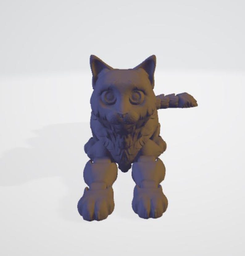 Articulated 3D Printable Cat Figure: Flexible STL Model - Etsy