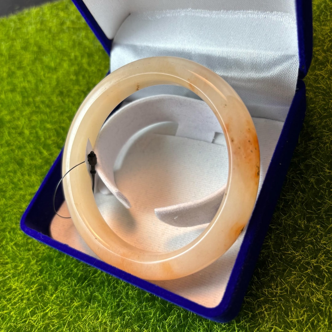 62mm Natural Ice Orange Burmese Jadeite Jade Bangle–grade A Translucent ...