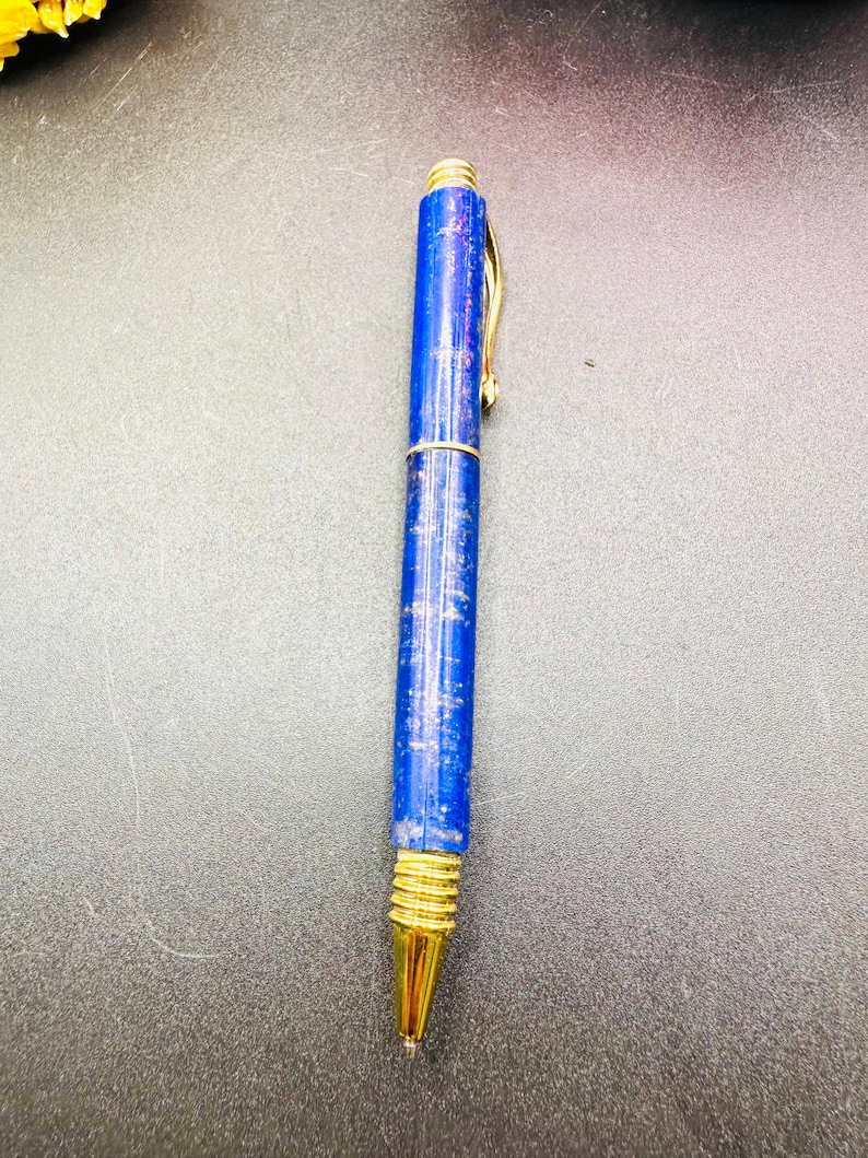 Handmade Lapis Lazuli Ballpoint Pen | Refillable Gemstone Writing Pen ...