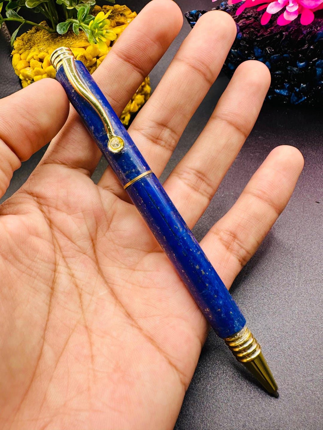Handmade Lapis Lazuli Ballpoint Pen | Refillable Gemstone Writing Pen ...