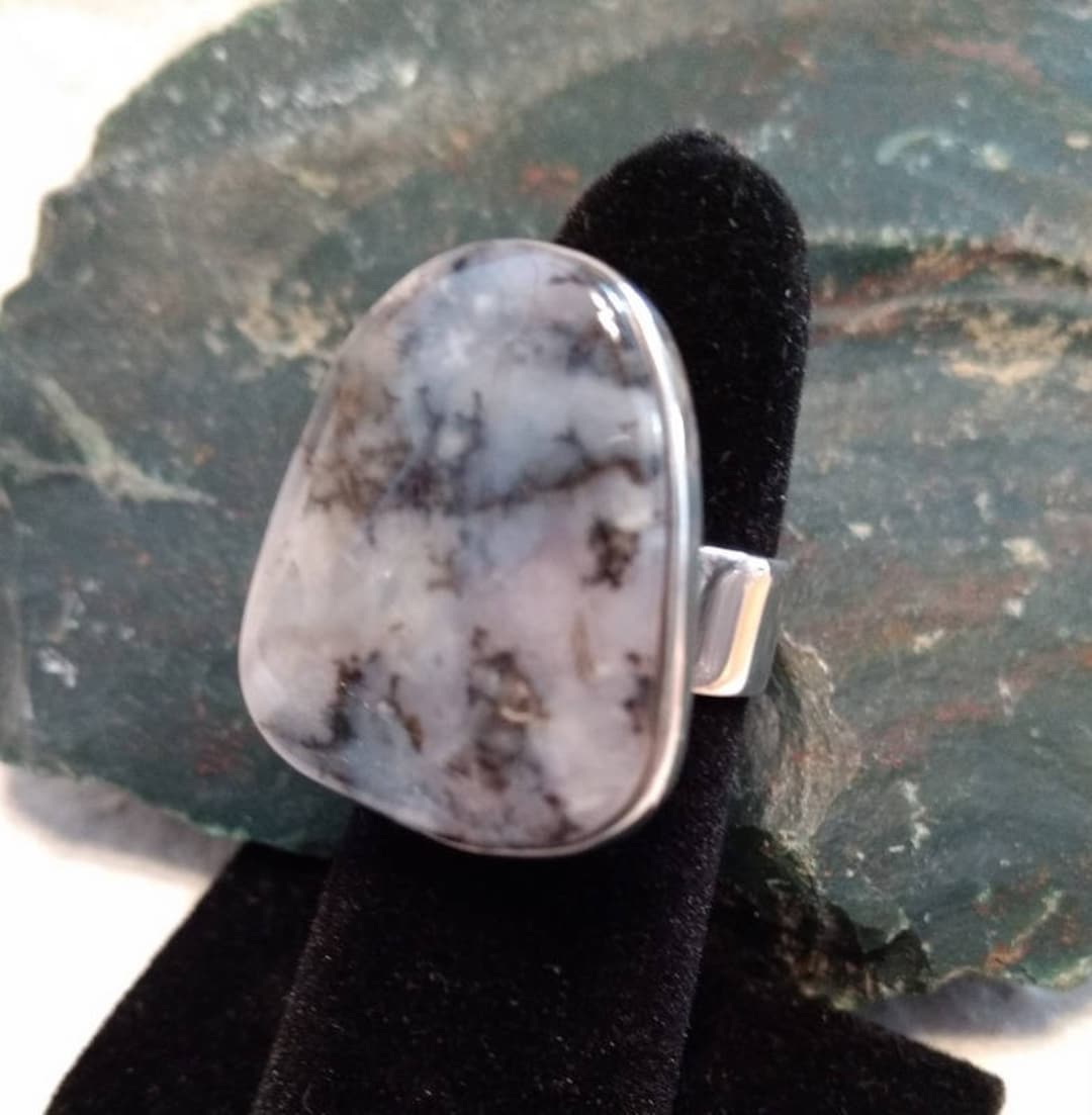OHIO FLINT Stone STATEMENT Ring Sterling Silver Size 8 - Etsy