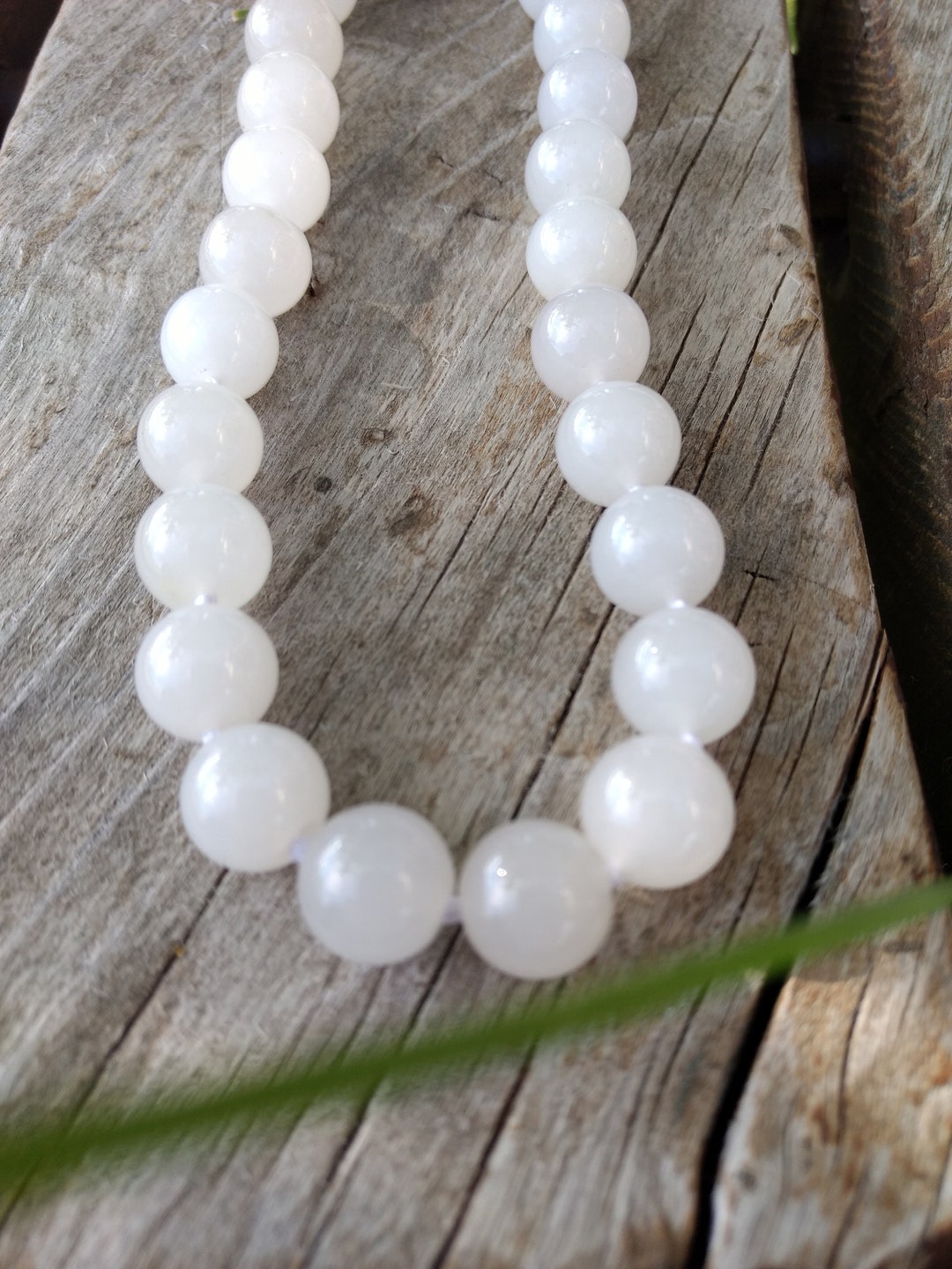 WHITE JADE Stone Natural Gemstone Sterling Silver Necklace - Etsy