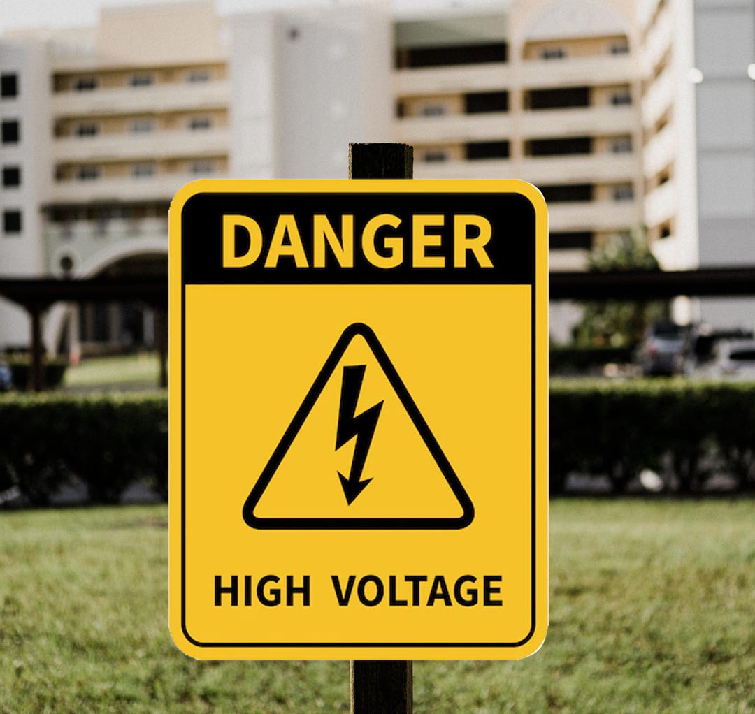 Danger High Voltage Sign – Heavy Duty Metal Electrical Safety Sign ...