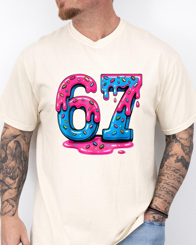 Ice Cream Drip Number 67 Svg, 67 Meme, Six Seven Teen Girls PNG ...