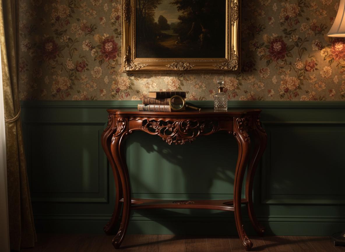 Victorian Half Moon Console Table, Vintage Entryway & Hallway Sofa ...