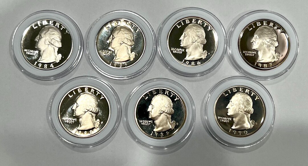 1984 - 1990 Washington Quarter S Mint Proof DCAM, 7 Year Run - Etsy