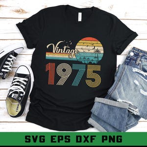 Retro 1975 Birthday SVG: Vintage Milestone Design (digital Download - Etsy