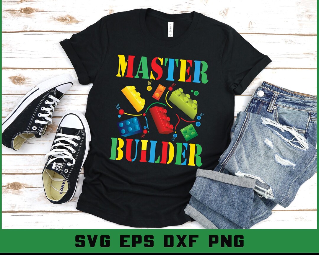 Master Builder SVG: Building Blocks Birthday Shirt Design (digital ...