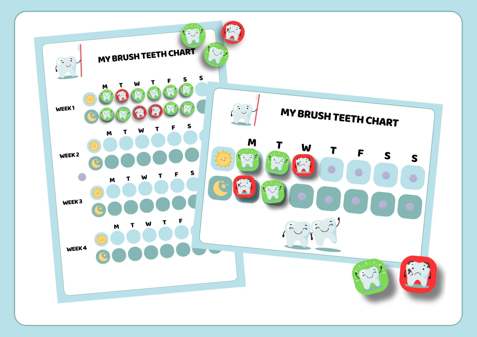 Simple Brush Teeth Chart for Kids – Fun & Easy Printable PDF! - Etsy