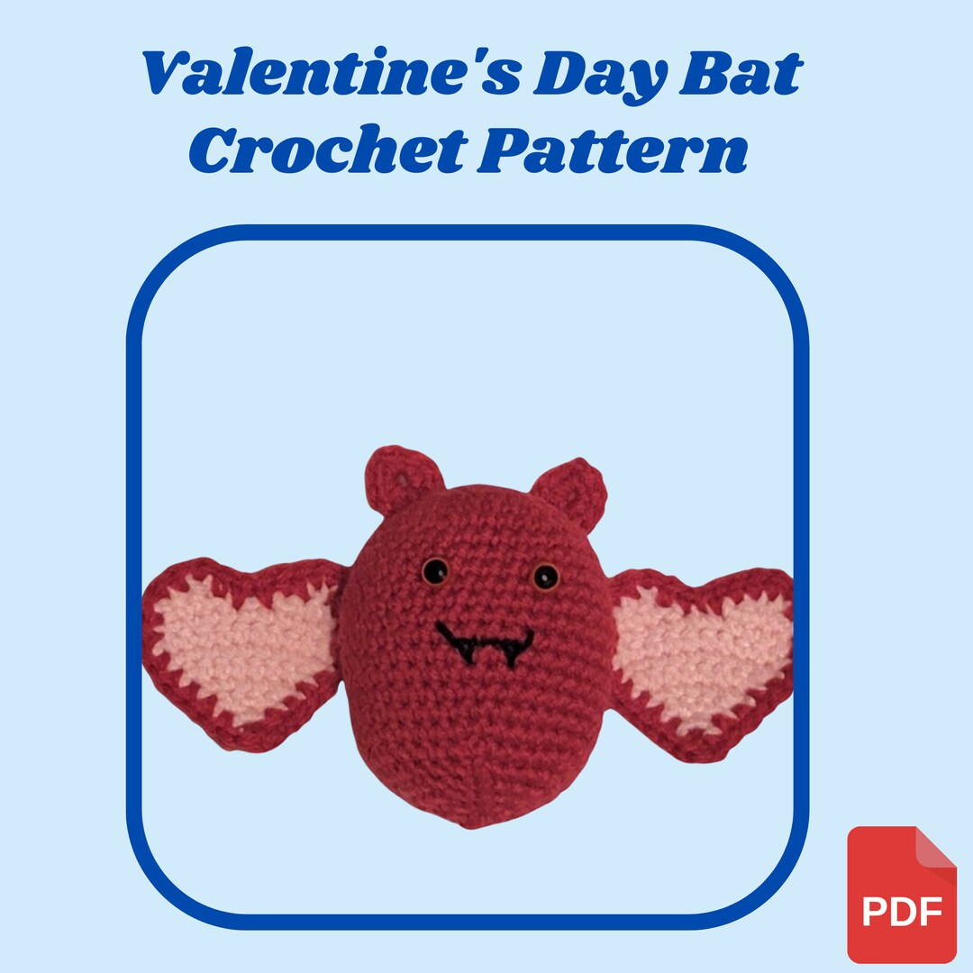 Bat Crochet Pattern Bat Amigurumi With Heart Wings Amugurumi Etsy