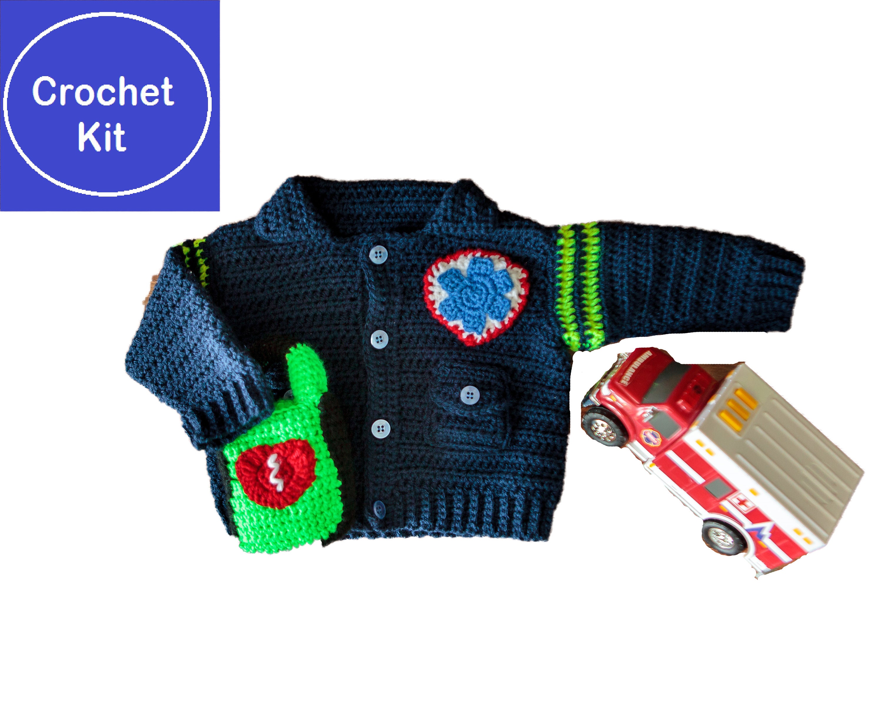 Crochet Kit Baby Paramedic EMT Uniform Sweater Learn to | Etsy