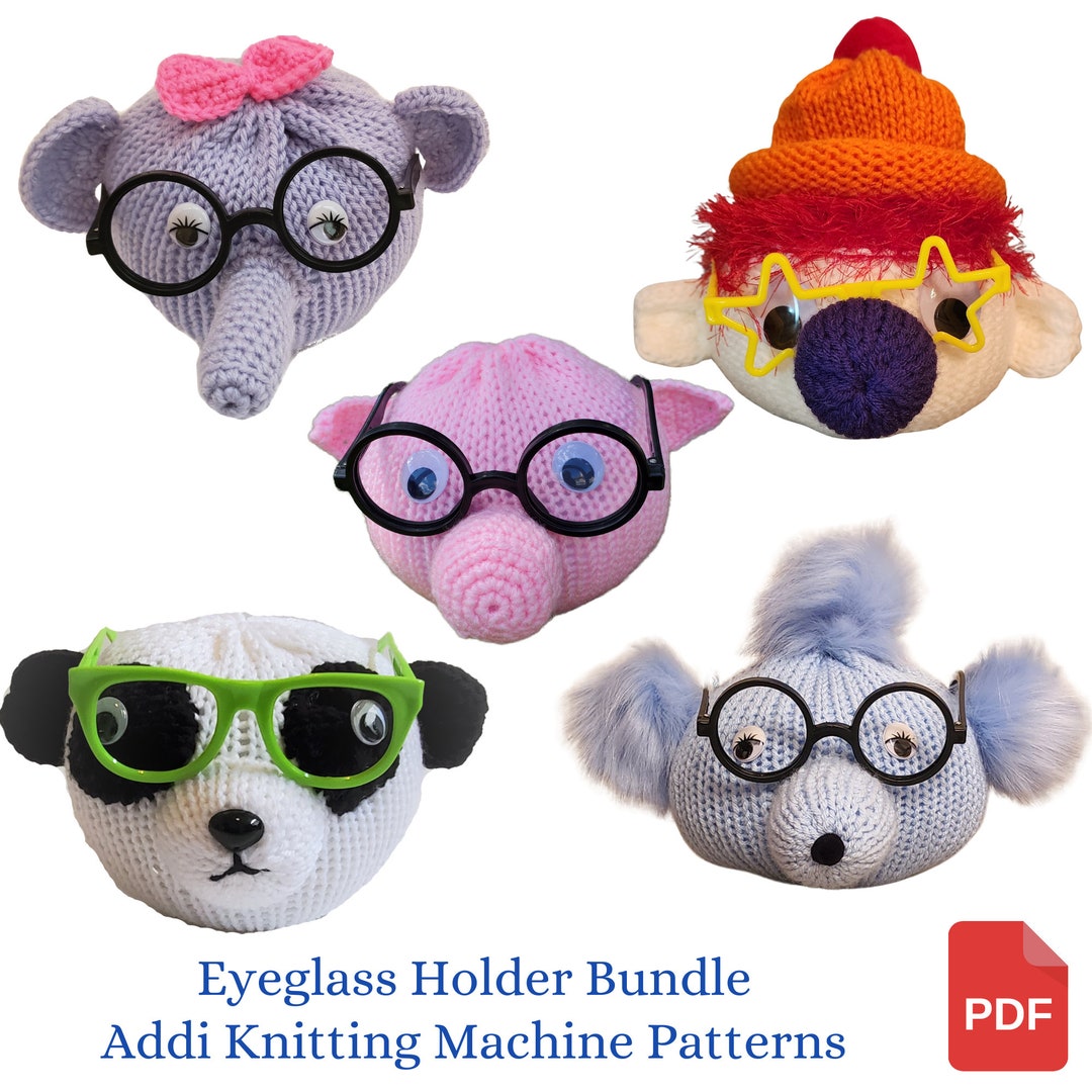 Addi King Eyeglass Holder Pattern Bundle: Elephant, Clown, Poodle ...