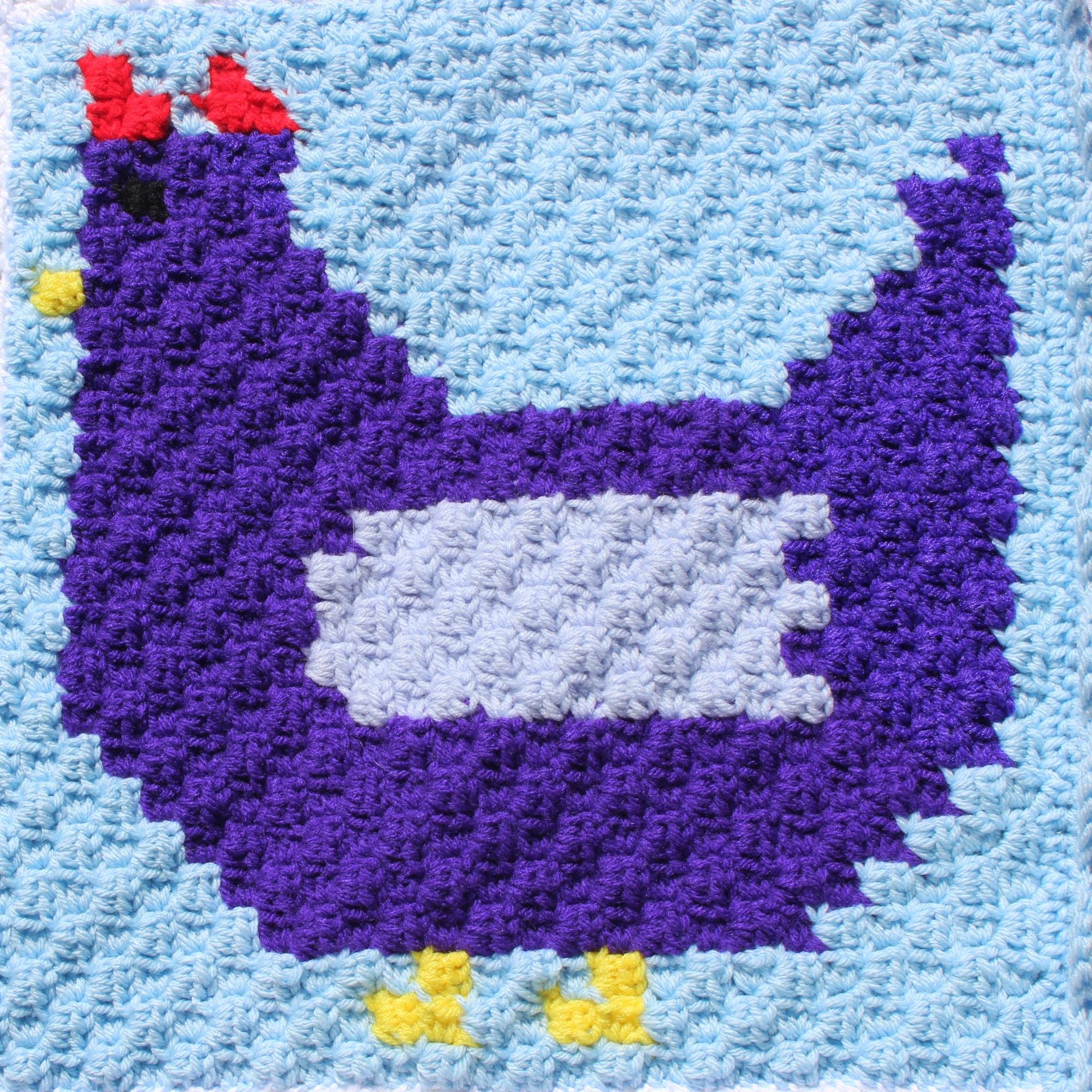 Chicken C2C Afghan Crochet Pattern, Corner to Corner Blanket PDF ...