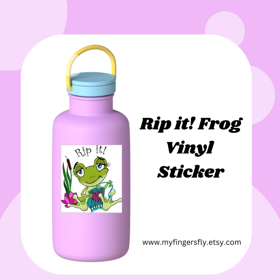 Kiss-cut Stickers, Rip It Frog Stickers, Crochet Sticker, Knitting ...