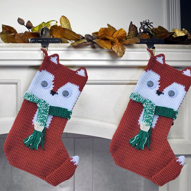 Fox Christmas Stocking Crochet Pattern - Etsy