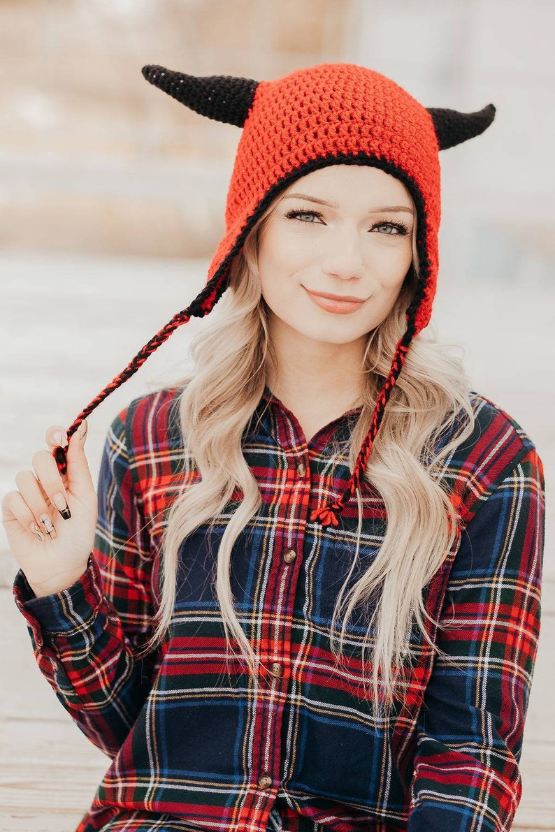 Crochet Pattern Red Devil Hat Horned Hat Crochet Pattern | Etsy