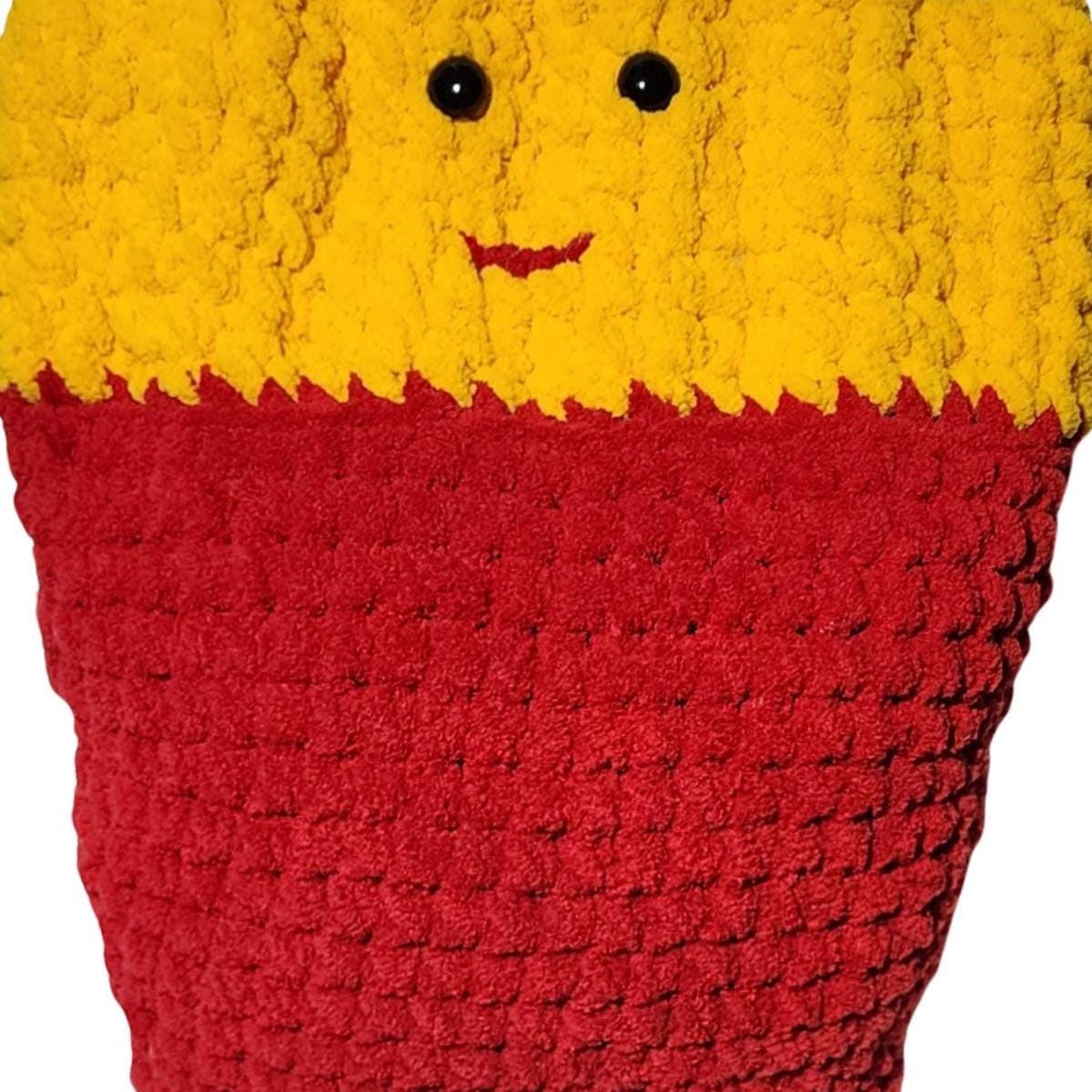 Red and Gold French Fries Crochet Pattern: Amigurumi Food Plush Toy - Etsy