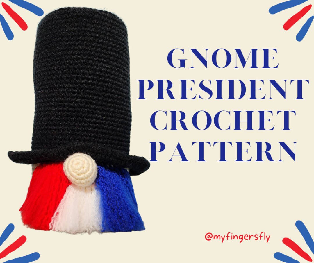 Gnome Crochet Pattern Gnome President Crochet Pattern Office - Etsy
