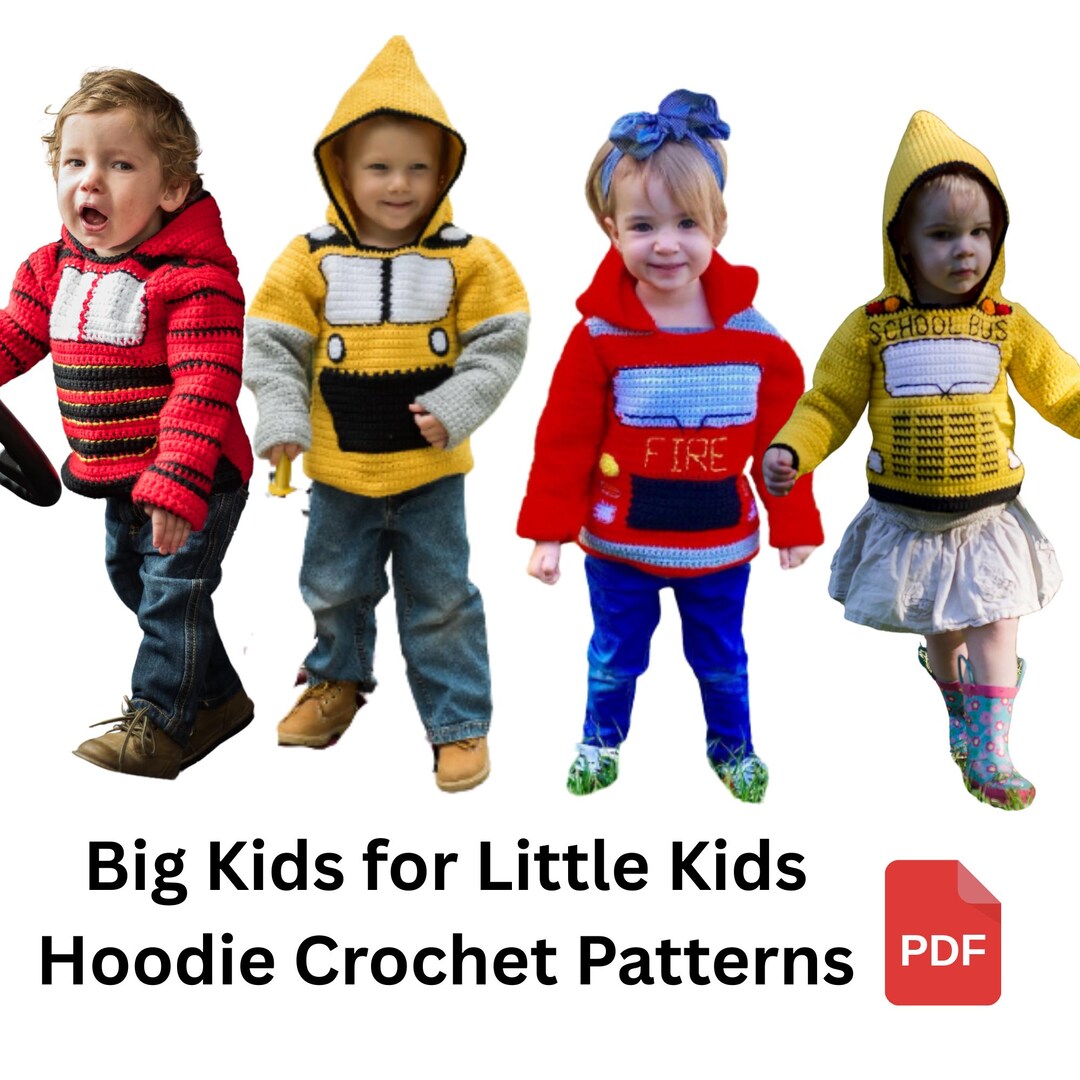 Crochet Pattern Book, Big Rigs for Little Kids Hoodies, Toddler Sweater ...