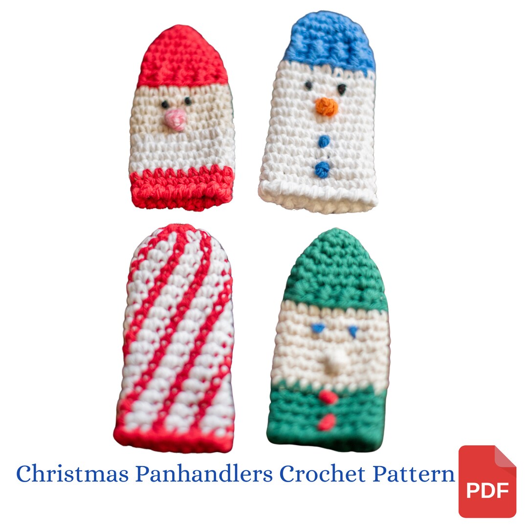 Christmas Crochet Pattern, Christmas Potholders Elf, Santa Claus, Candy ...