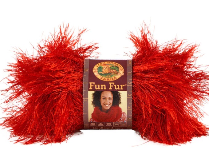 Lion Brand Fun Fur Yarn Deep Sea, Tropical, Grape, and Red - Etsy