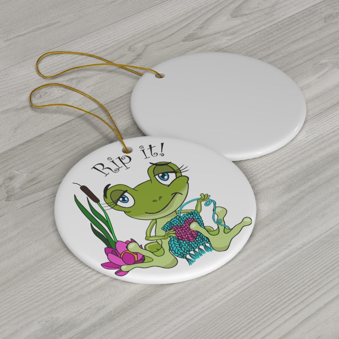 Christmas Ornament, Rip It! Frog, Ceramic Christmas Tree Ornament - Etsy UK