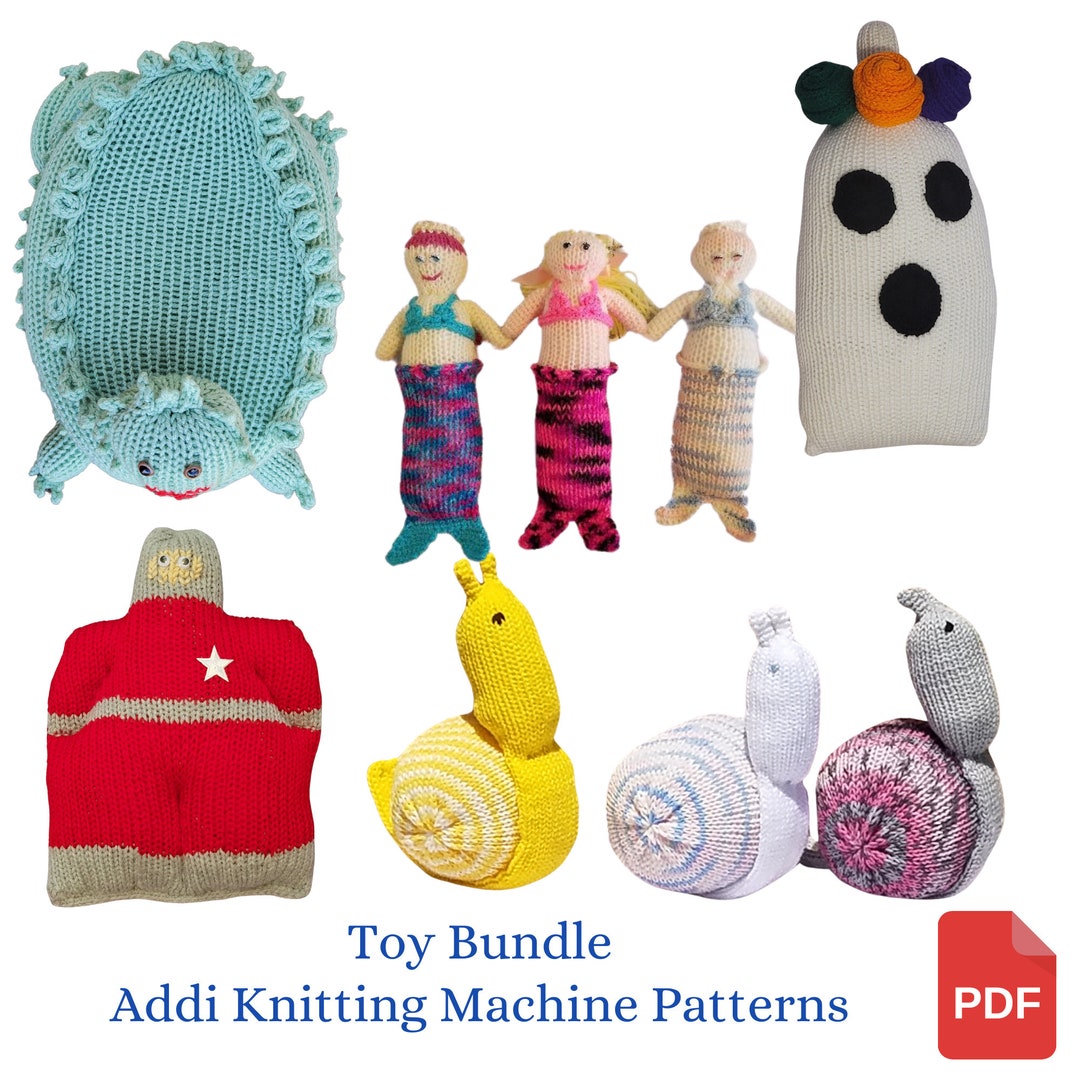 Addi Knitting Machine Toy Patterns - Texas Horny Toad, Mermaid Doll ...