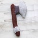 Halloween Crochet Pattern, Battle Axe Baby Rattle Crochet Pattern, Baby ...