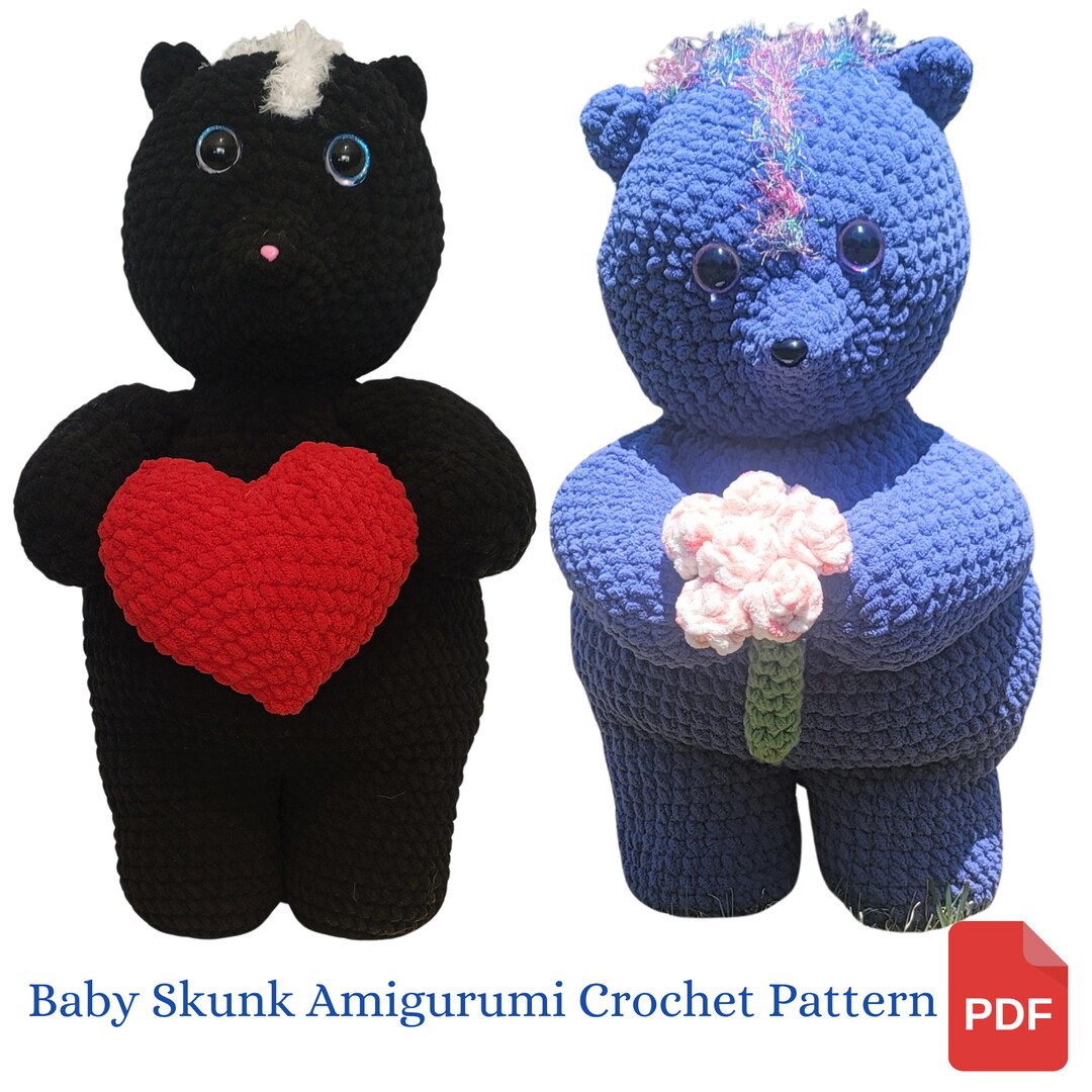 Skunk Baby Amigurumi Crochet Pattern With Bernat Blanket Yarn - Etsy