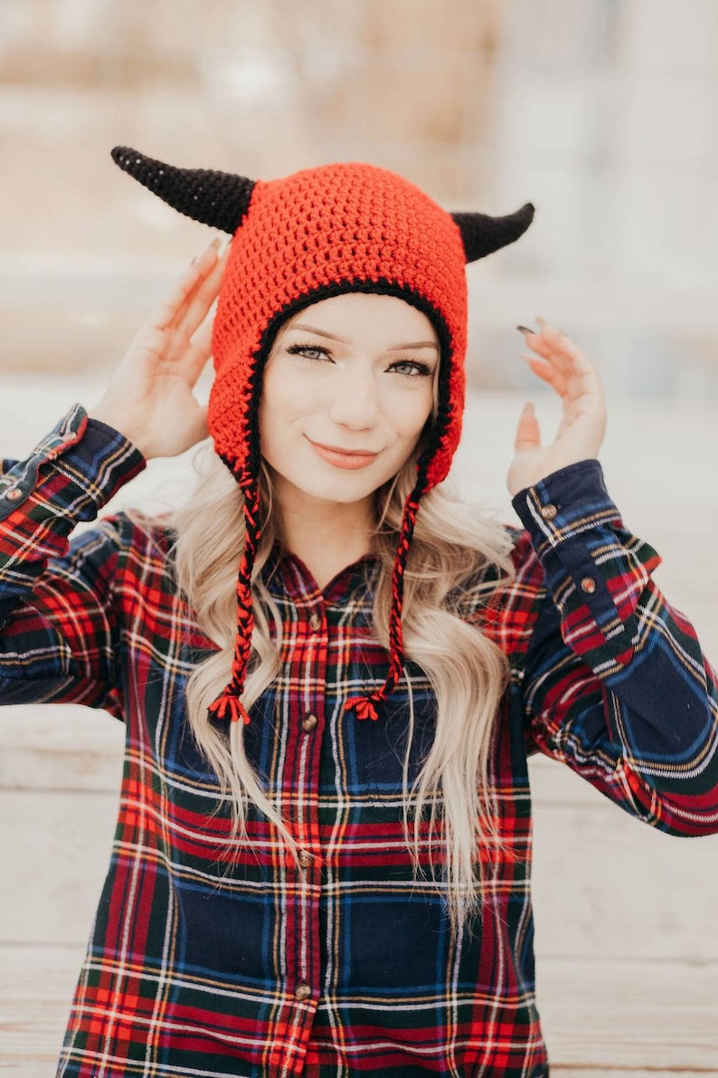 Crochet Pattern Red Devil Hat Horned Hat Crochet Pattern | Etsy