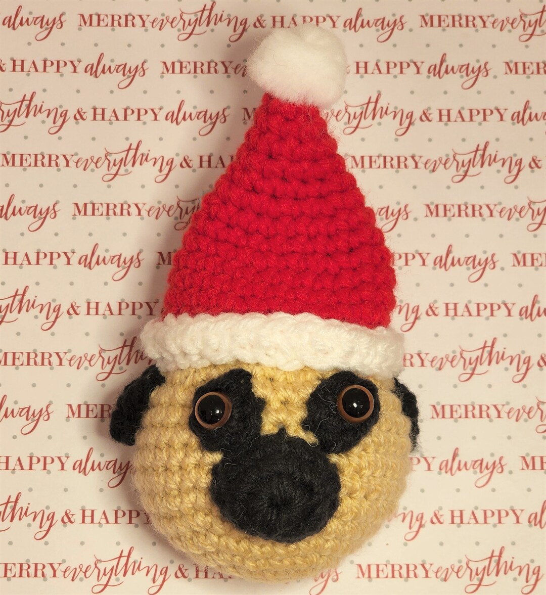 Christmas Crochet Pattern, Pug Ornament Crochet Pattern, Dog Lover's ...