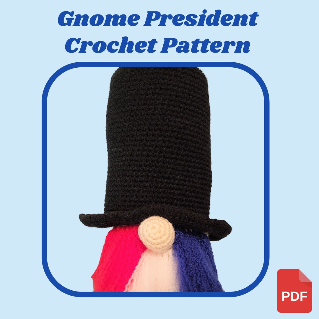 Gnome Crochet Pattern, Gnome President Crochet Pattern, Office Decor - Etsy