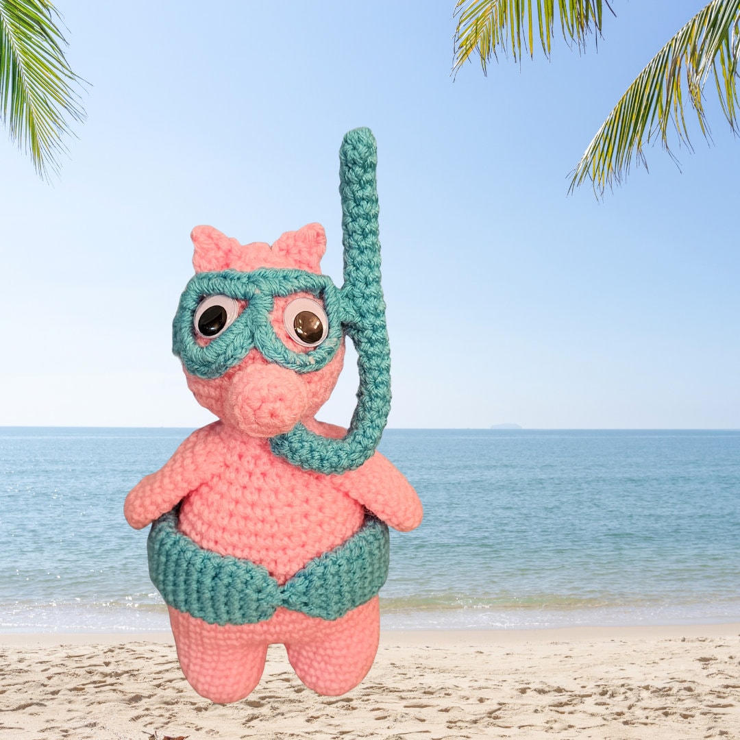 Snorkeling Pig Amigurumi Crochet Pattern - Etsy