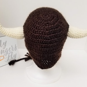 Crochet Pattern Buffalo Horned Hat, Buffalo Costume Hat Pattern ...