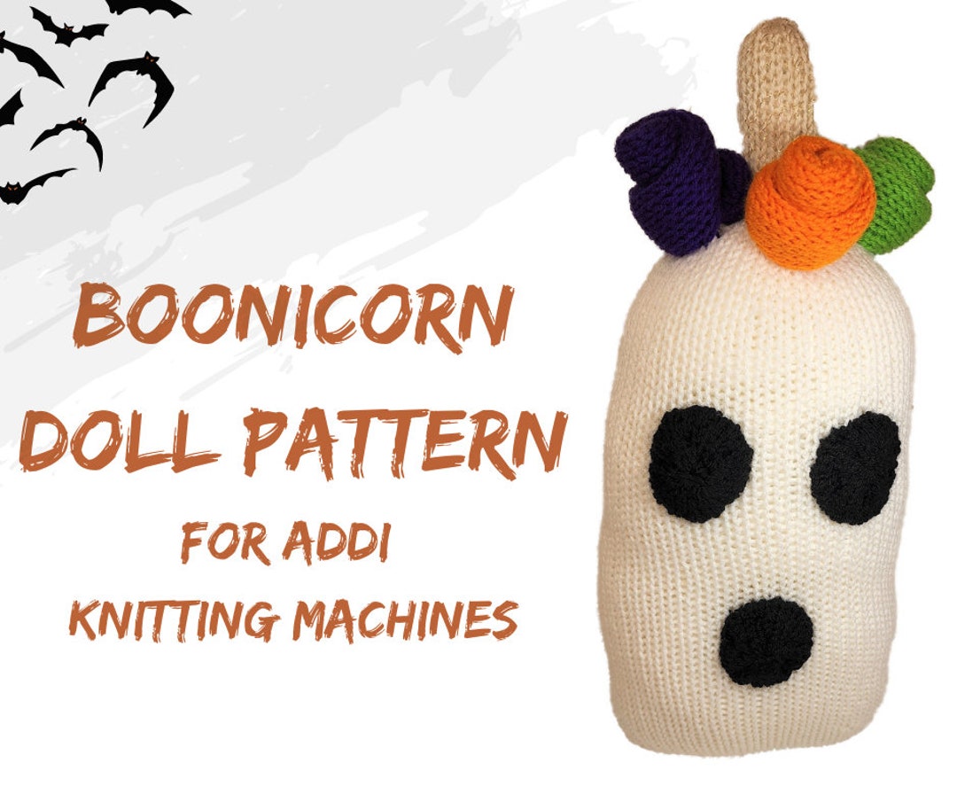 Addi Knitting Machine Pattern, Boonicorn Doll Pattern, Halloween Doll ...