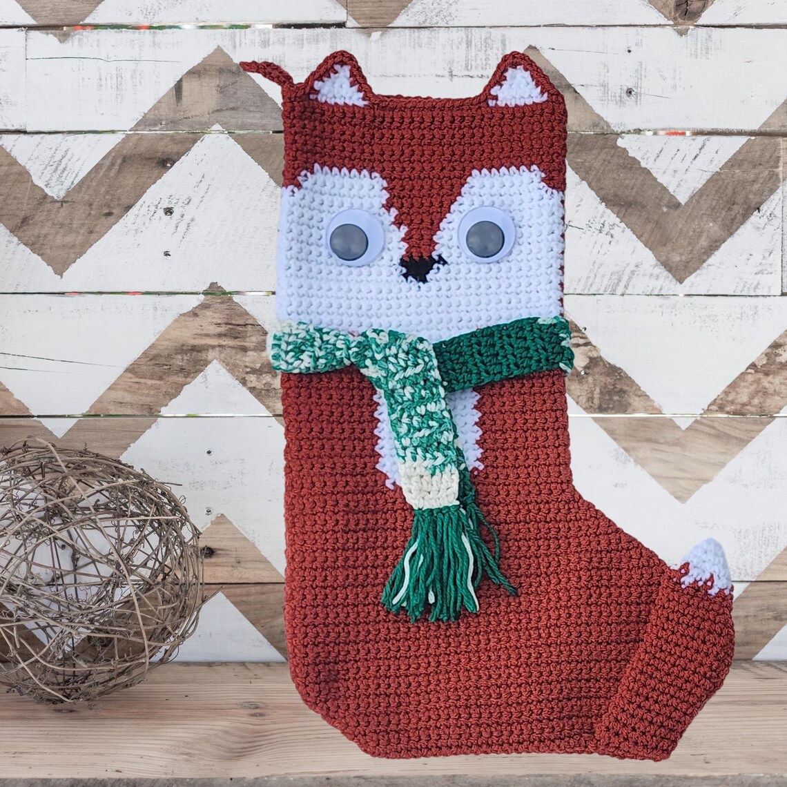 Fox Christmas Stocking Crochet Pattern - Etsy