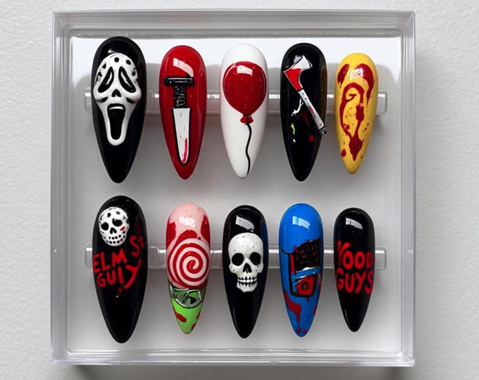 Demon Press on Nails, Kimetsu No Yaiba Anime Nails, Tanjiro Zenitsu ...